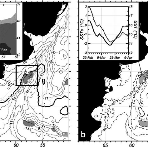 Distribution Of A Satellite Derived Sst And B Sst Anomalies On 17