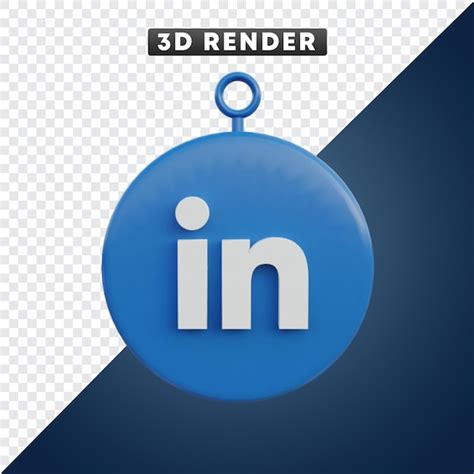 Linkedin 소셜 미디어 아이콘 3d 개체 프리미엄 Psd 파일
