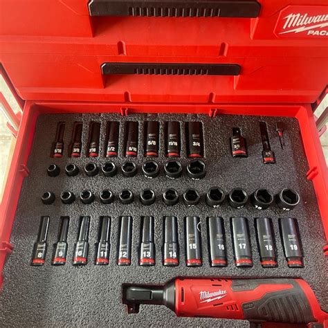 Milwaukee Packout Drawer Kaizen Foam Insert For 3 8 M12 Ratchet Socket No Tools Or Packout