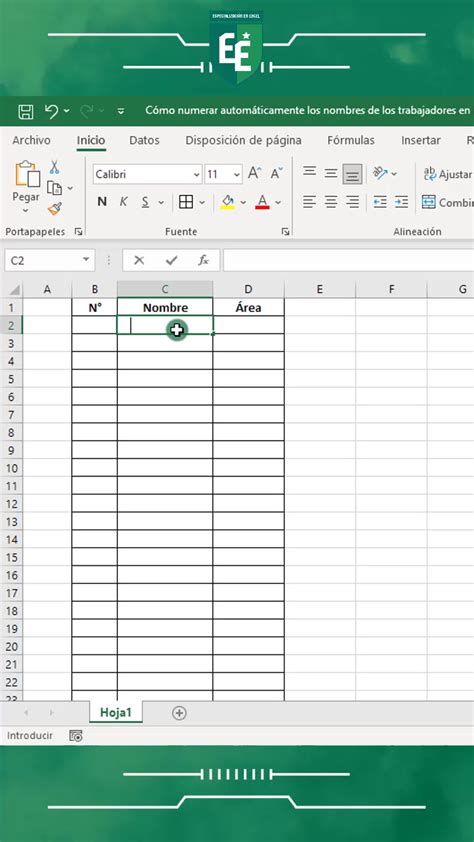 cómo numerar automáticamente los nombres en excel
