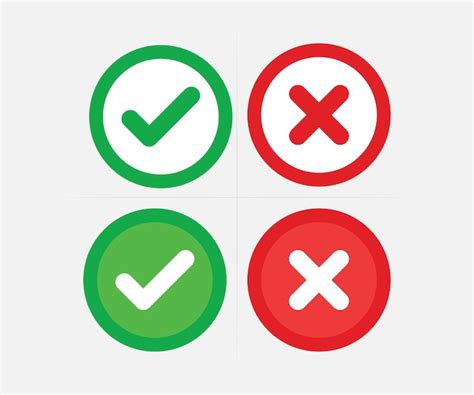Premium Vector Green Round Check And Red Cross Sign Vector Shapes Design Premium Vector Green Round Check And Red Cross Sign Vector Shapes Design