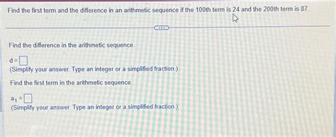 solved find the first term and the difference in an