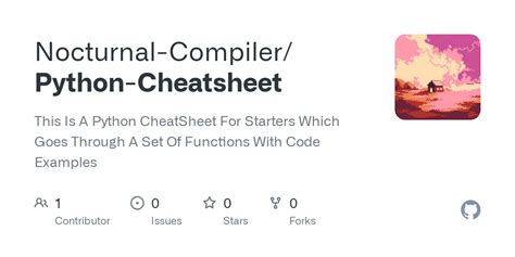 Python Cheatsheetcheatsheetmd At Main · Nocturnal Compilerpython Cheatsheet · Github