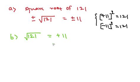 Solved A Find The Square Roots Of 121 B Find √ 121 C Explain The