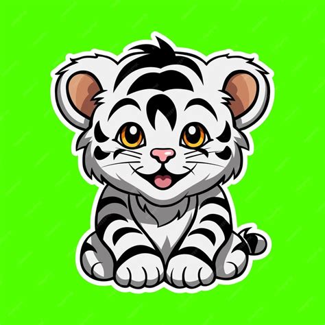 Premium Ai Image Cute Tiger Smilling Stciker Design Illustration On