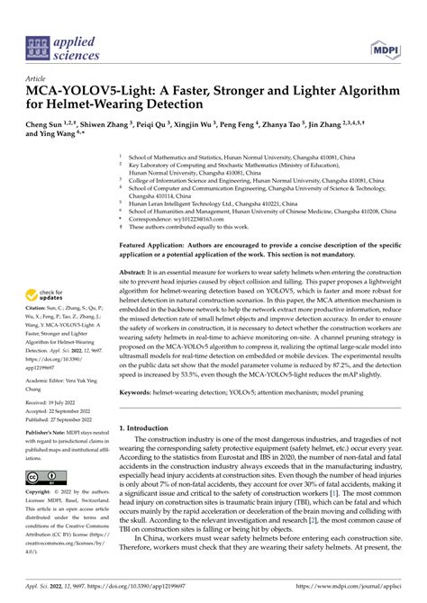 Pdf Mca Yolov5 Light A Faster Stronger And Lighter Algorithm For