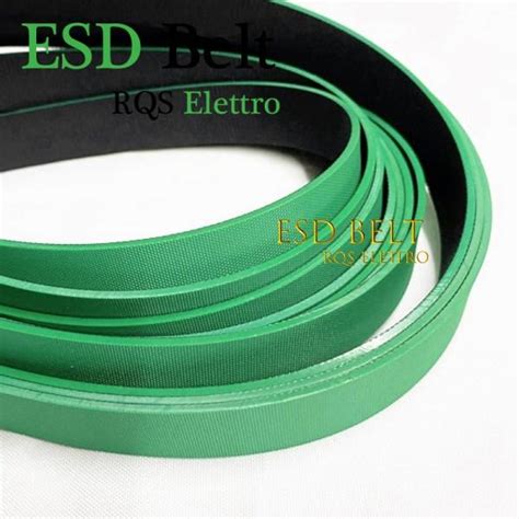 Double Sided Rough Grain Pu Green And Black Elastic Flat Belt