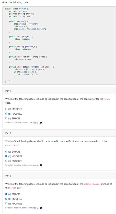 solved is my answer correct given the following code public
