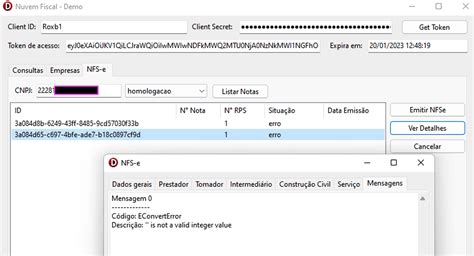 Erro Descrição Is Not A Valid Integer Value Documentos Fiscais
