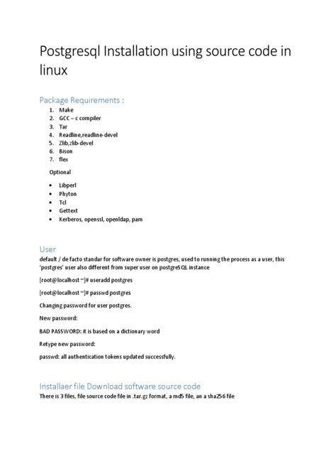 postgresql installation using source code in linux pdf postgre sql
