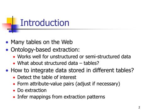 Ppt Schema Matching And Data Extraction Over Html Tables Powerpoint Presentation Id9594171