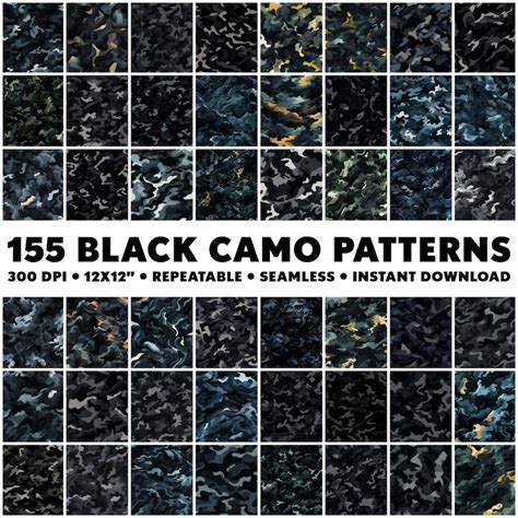 155 Black Camo Patterns Seamless Patterns Endless Camouflage Pattern
