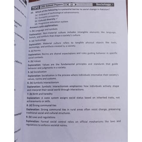 Tips Css Solved Past Papers Sociology 2016 2024