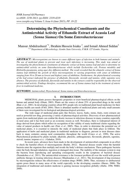 Pdf Determining The Phytochemical Constituents And The Antimicrobial