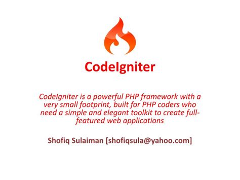 Ppt Codeigniter Powerpoint Presentation Free Download Id 4336463