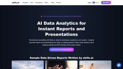 Skillsai Ai Data Analytics For Instant Reports And Presentations