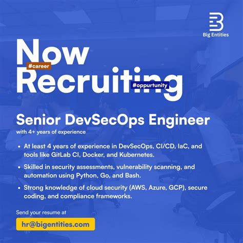big entities on linkedin hiring now senior devsecops engineer