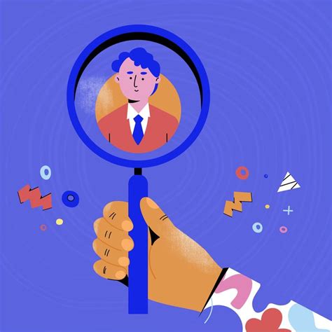 Hand With Magnifying Glass And Businessman Profile Website And Blog