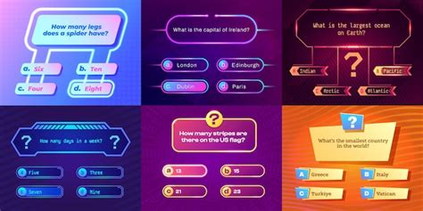 premium vector quiz game ui game show template with question and