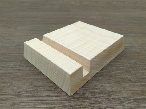 Wood Iphone Ipad Stand Set From Maple Tablet And Smartphone Desktop Display Etsy