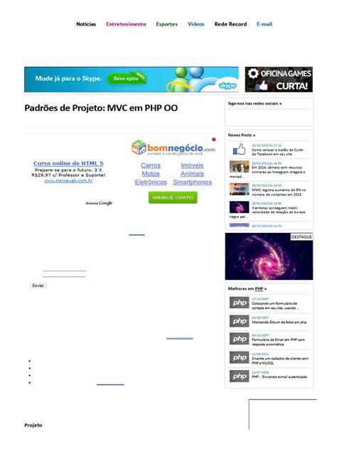 Padrões De Projeto Mvc Em Php Oo Pdf Model View Controller Mvc