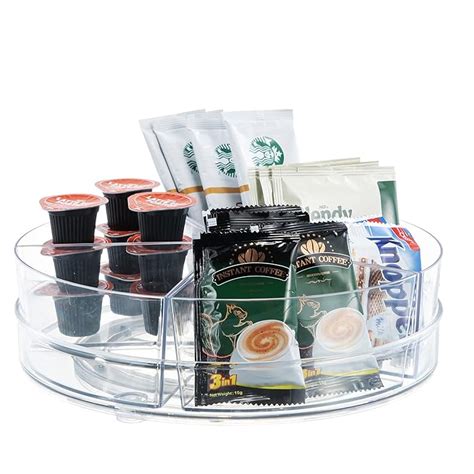 Buy Empaxum Clear Lazy Susan Organizer With 5 Removable Bins 10 6 Plastic Lazy Susan Turntable
