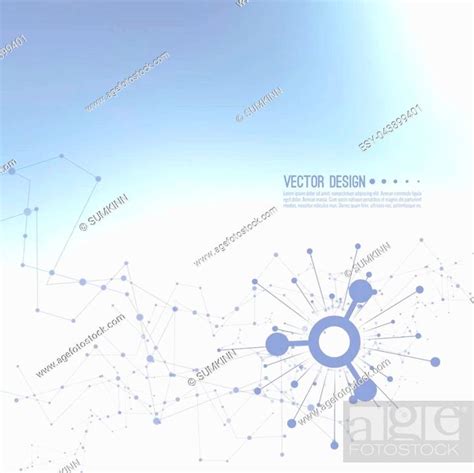 Array With Dynamic Moving Particles Node Molecule Structure Stock Vector Vector And Low