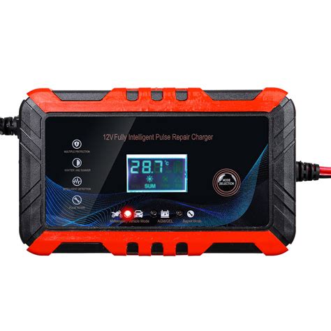 12v 6a 펄스 수리 배터리 충전기 Lcd 디스플레이 누적 충전 Agmgel 납산 충전터치 스크린 제어 세일 뱅굿 한국