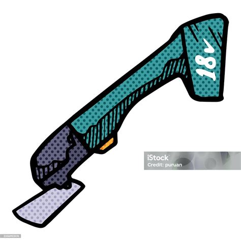 전기 진동 아이콘 손으로 그린 하프 톤 컬러 벡터 일러스트 레이 션 목공 도구 금속에 대한 스톡 벡터 아트 및 기타 이미지 금속 낙서 드로잉 데칼 Istock