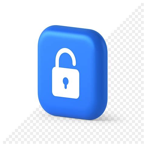 Premium Psd Open Lock Button Cyberspace Password Security Protection