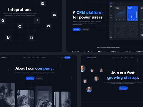 dataplus x dark mode tech webflow template on behance