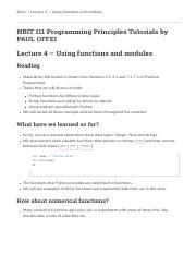 Using Functions And Modules Python Programming Principles Course Hero