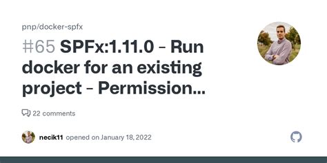 spfx 1 11 0 run docker for an existing project permission denied