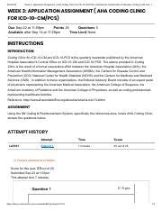 Week 3 ICD Application Assignment AHA Coding Pdf 9 22 2019 Week 3 Application Assignment AHA