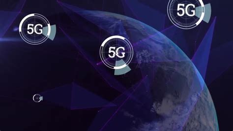 Premium Stock Video 5g Text Over Multiple Round Scanners And Plexus