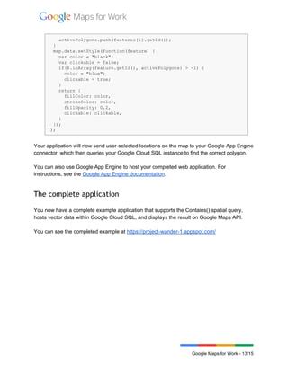Building Spatial Applications With Google Cloud Sql And Google Maps Api Pdf Web Development