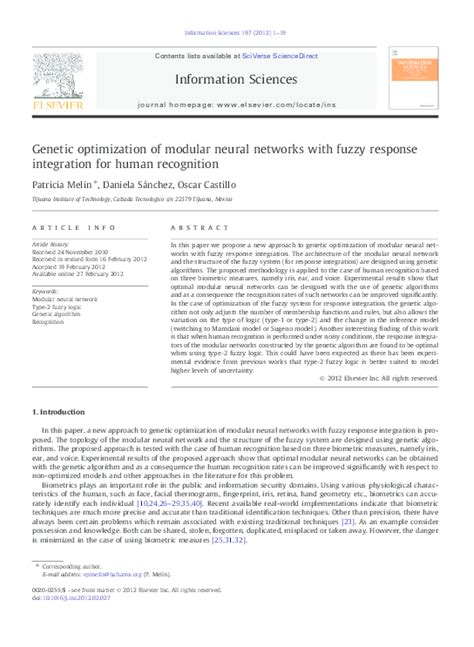 Genetic Optimization Of Modular Neural Networks With Fuzzy Response