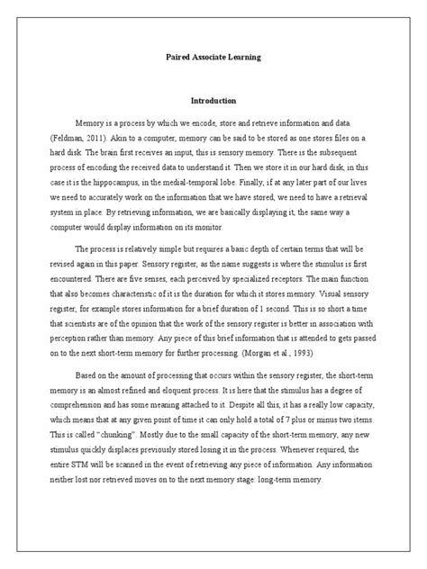 2 Paired Associate Learning Pdf Memory Perception