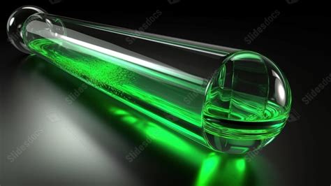 Lab Flask Holding 3d Rendered Green Liquid Powerpoint Background For