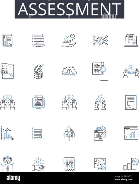 Assessment Line Icons Collection Appraisal Evaluation Analysis