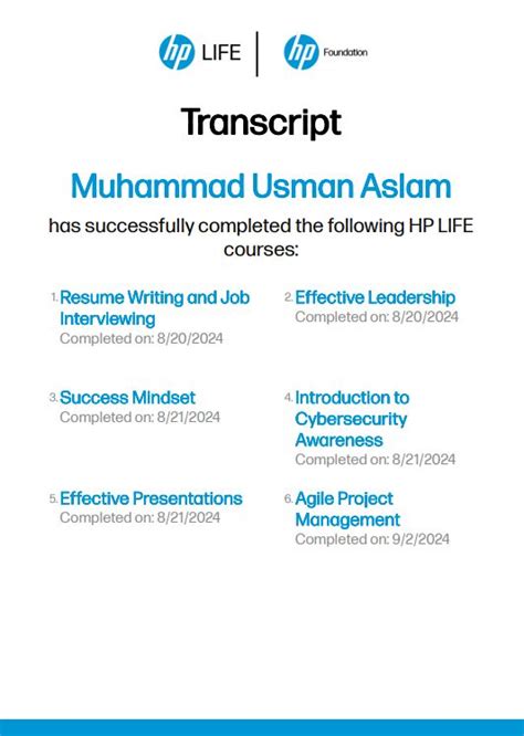 muhammad usman aslam on linkedin hplife skillsdevelopment