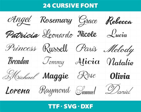 Common Cursive Tattoo Fonts Usedlery