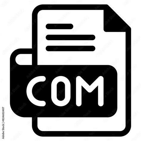 vector icon com file type file format file extension document stock