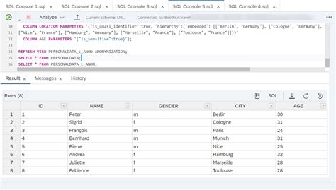 Create An Anonymized View Using L Diversity Sap Tutorials