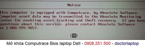 Mở Khóa Computrace Bios Laptop Dell Unlock Bios Dell Tại Tphcm