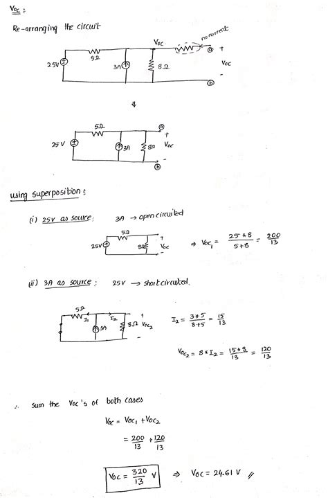 [solved] find the open circuit voltage voc and thevenin resistance