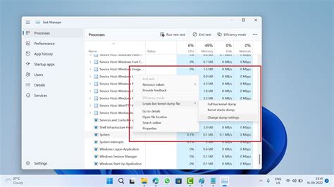 create live kernel dump file via task manager in windows 11 25201