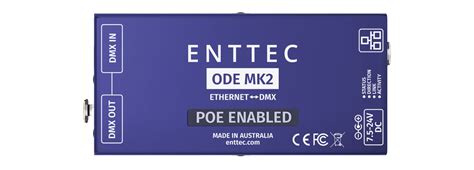 Enttec Ode Mk2 Avec Poe Node Dmx 1 Univers Art Net Acn Sacn Et Esp