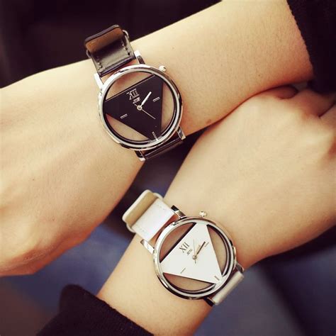 Fashion Hollow Triangle Women Quartz Watches Simple Novelty And