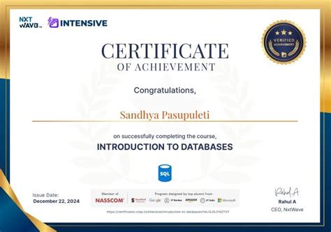 Sandhya Pasupuleti On Linkedin Sql Codingjourney Successstory Ccbp Nxtwave Consistency